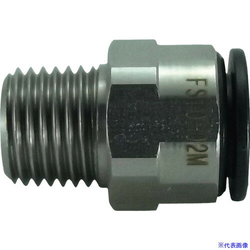 オレンジブック トラスコ中山　TRUSCOチヨダ ファイブSUSメイルコネクタ 10mm・R1/4 〔品番:FS1002M〕[ 注番:2229340]特長仕様●適合チューブ外径D(mm)：10●接続口径：R1/4●六角対辺(mm)：17●流...