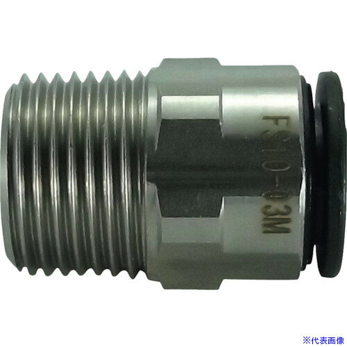 オレンジブック トラスコ中山　TRUSCOチヨダ ファイブSUSメイルコネクタ 10mm・R3/8 〔品番:FS1003M〕[ 注番:2229358]特長仕様●適合チューブ外径D(mm)：10●接続口径：R3/8●六角対辺(mm)：17●流...