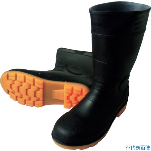 オレンジブック トラスコ中山　TRUSCO喜多 安全PVC長靴 KR7450 ブラック 28.0 〔品番:KR7450BK28.0〕[ 注番:2352395]特長●普通丈の安全PVC長靴です。●油を使う現場ではなく、丈夫な長靴が欲しいという...