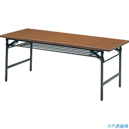 オレンジブック トラスコ中山　TRUSCOTRUSCO 折りたたみ会議テーブル 1800X900XH700 チーク 〔品番:1890〕[ 注番:2417600]特長●メラミン化粧板共巻きの天板です。●折りたたむと高さ90mmで、収納時も省ス...