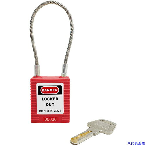 オレンジブック トラスコ中山　TRUSCOセーフラン ロックアウト用ケーブルパドロック 赤 〔品番:146851〕[ 注番:2461019]特長●ワイヤータイプで狭い場所にも使いやすいです。●豊富なカラーバリエーションからお選びいただけます...
