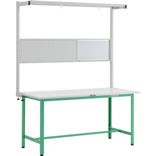 オレンジブック トラスコ中山　TRUSCOTRUSCO 軽荷重作業台(300kg)AE型 1500X750XH1948(全高) ツールハンガーフルセット付 ヤンググリーン色 〔品番:AE1500THFSYG〕[ 注番:2477312]特長●...
