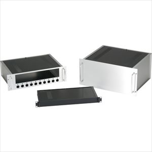 オレンジブック トラスコ中山　TRUSCOタカチ 取手付EIAラックケース 〔品番:ERH4432B〕[ 注番:2524830]特長●パネル構造で、加工・シルク印刷・彫刻が大変しやすい組立式のEIA規格の取手付ラックケースです。仕様●色：ブ...