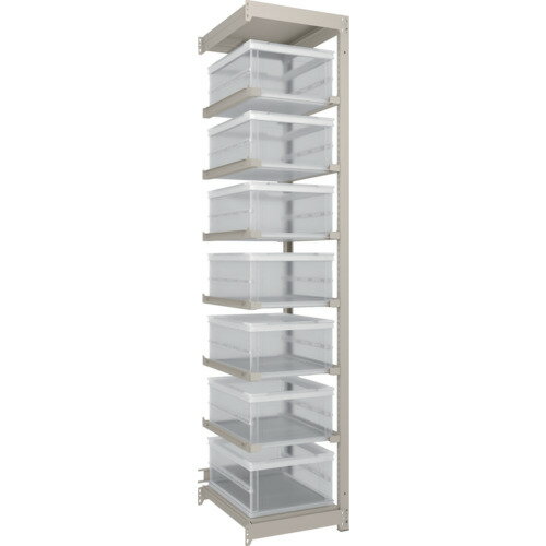 オレンジブック トラスコ中山　TRUSCOTRUSCO スチールラック M1.5型軽中量棚 オリコン保管タイプ H2100XW430XD595 TSK−О30B透明X7個付 連結 〔品番:M1.57162U630LX7B〕[ 注番:2603...