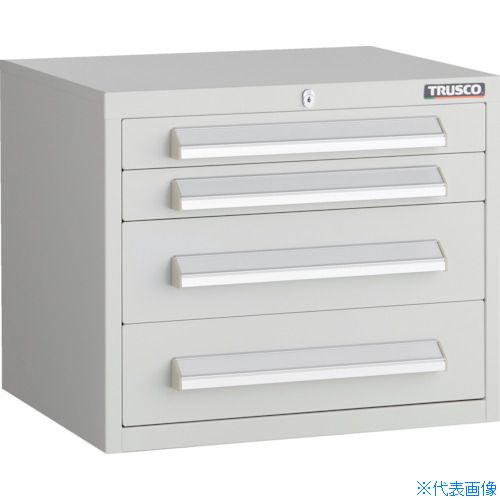 オレンジブック トラスコ中山　TRUSCOTRUSCO WLVR型キャビネット 500X412XH420 引出4段 ホワイト色 〔品番:WLVR422W〕[ 注番:2638997]特長●オールロックシリンダ錠で一度にすべての引き出しにロック...