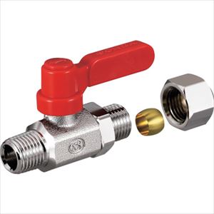 オレンジブック トラスコ中山　TRUSCOオンダ製作所 M8型 Rタイプ R3/8×スリーブ式銅管接続φ10 〔品番:M81010MLR〕[ 注番:2670486]特長●コンパクトタイプのボールバルブで、機器への取付けに便利です。●配管都合...