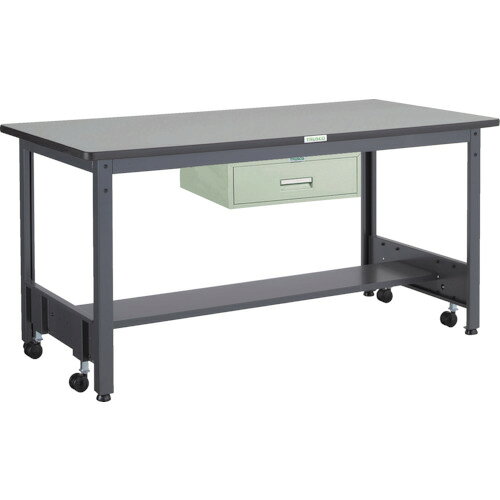 オレンジブック トラスコ中山　TRUSCOTRUSCO 中荷重作業台(500kg)CFW型 1800X750XH740 1段引出付 ダークグレー色 〔品番:CFWR1875F1〕[ 注番:2779561]特長●移動に便利なキャスター内蔵の作...