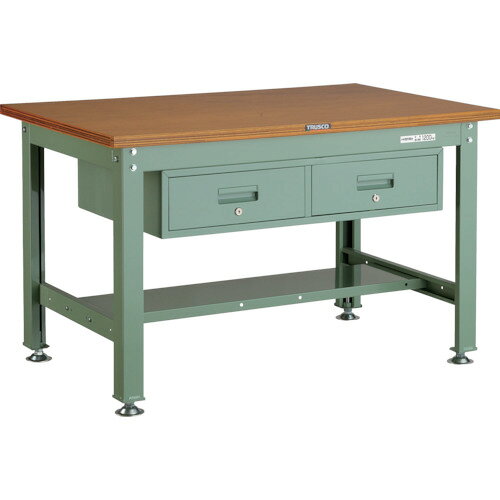 オレンジブック トラスコ中山　TRUSCOTRUSCO 中荷重作業台(1200kg)HW型 1200X750XH740 2列引出付 グリーン色 緑 〔品番:HW1200FL2〕[ 注番:2782162]特長●引出しは使い勝手に応じて任意の位...
