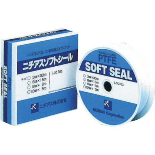 オレンジブック トラスコ中山　TRUSCOニチアス ソフトシール TOMBONo.9096 〔品番:90961.5MMX3MMX30M〕[ 注番:2830183]特長●PTFE製のソフトタイプのガスケットで柔らかく粘着テープ付きのため、複雑...