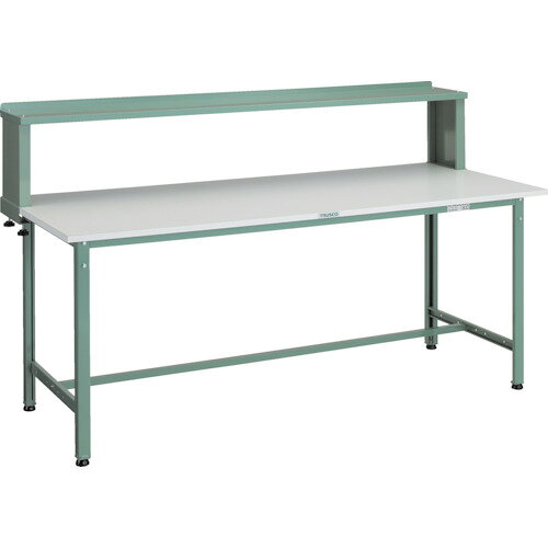 オレンジブック トラスコ中山　TRUSCOTRUSCO 軽荷重作業台(300kg)AE型 1800X750XH1044(全高) 上棚付 グリーン色 〔品番:AE1800YURB〕[ 注番:2852055]特長●上棚付で工具などの整理ができる...