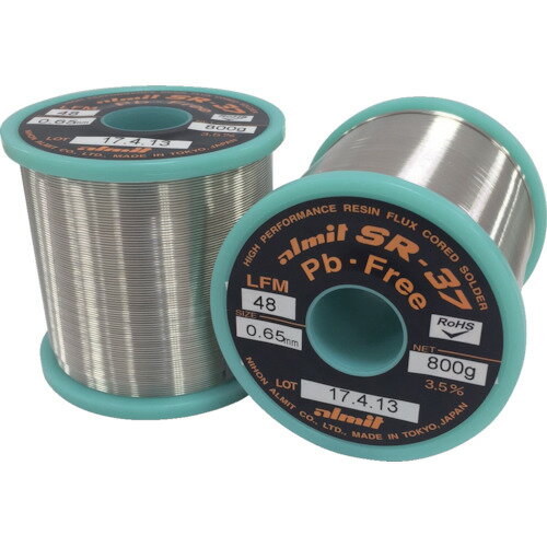 オレンジブック トラスコ中山　TRUSCOアルミット 鉛フリーやに入りはんだ SR−37 LFM48 0.65mm 〔品番:SR37LFM483.50.65MM〕[ 注番:2877155]特長●弊社従来品に比べフラックス飛散を約80〜90%...