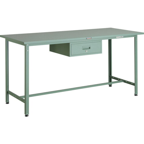 オレンジブック トラスコ中山　TRUSCOTRUSCO 軽荷重立作業台(300kg)HAE型 1800X750XH900 1段引出付 グリーン色 〔品番:HSAE1800F1〕[ 注番:2891646]特長●深めの引出しが付いており、ゆとり...