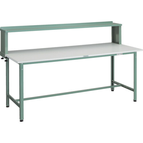 オレンジブック トラスコ中山　TRUSCOTRUSCO 軽荷重作業台(300kg)AE型 1800X750XH1044(全高) 上棚付 グリーン色 〔品番:RAE1800YURB〕[ 注番:2893444]特長●上棚付で工具などの整理ができ...