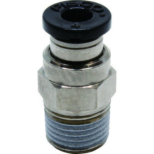 オレンジブック トラスコ中山　TRUSCOPISCO チューブフィッティング ストレート 適合外径4mm 接続口径R1/8 〔品番:PC401〕[ 注番:2909545]特長●機種により取付け後、チューブの取出角度が変えられます。●条件によ...