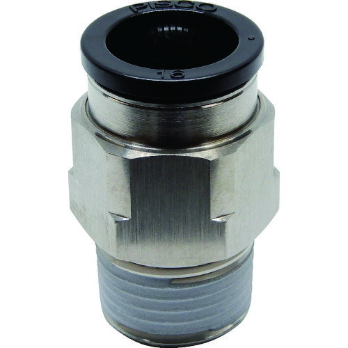 オレンジブック トラスコ中山　TRUSCOPISCO チューブフィッティング ストレート 適合外径16mm 接続口径R1/2 〔品番:PC1604〕[ 注番:2909707]特長●機種により取付け後、チューブの取出角度が変えられます。●条件...