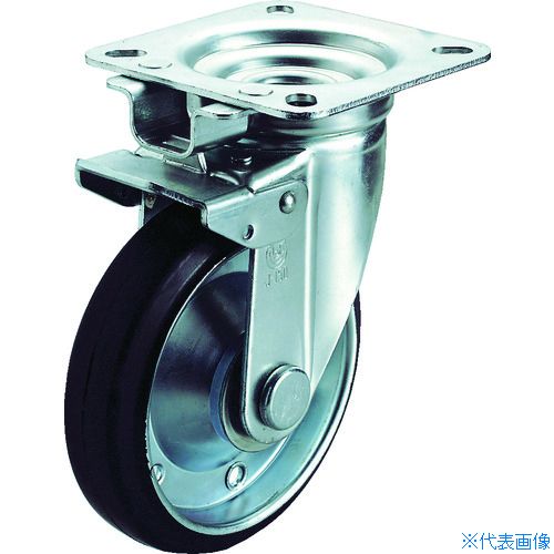 オレンジブック トラスコ中山　TRUSCOユーエイ プレート式 自在 キャスター ゴム 車輪径150mm 旋回固定 Jタイプ JK型 取付寸法94×94(87×87) 〔品番:WJK150〕[ 注番:2963621]特長●代表的な大型キャス...