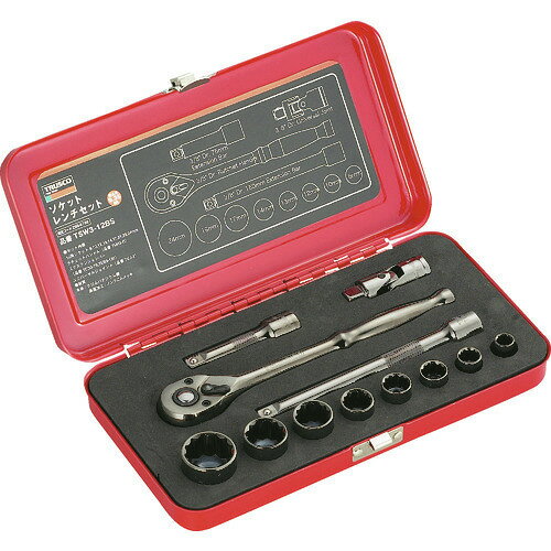 オレンジブック トラスコ中山　TRUSCOTRUSCO ソケットレンチセット 差込角9.5mm 12S 〔品番:TSW312BS〕[ 注番:3019799]特長●ノンクロムメッキ（ニッケルメッキ）処理で、環境に優しいです。（ラチェットハンド...