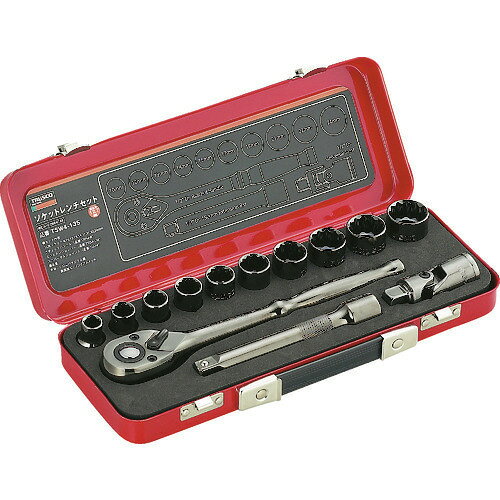 オレンジブック トラスコ中山　TRUSCOTRUSCO ソケットレンチセット 差込角12.7mm 13S 〔品番:TSW413S〕[ 注番:3019829]特長●ノンクロムメッキ（ニッケルメッキ）処理で、環境に優しいです。（ラチェットハンド...
