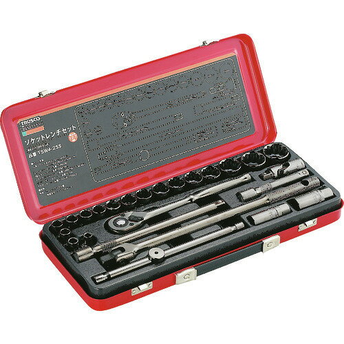 オレンジブック トラスコ中山　TRUSCOTRUSCO ソケットレンチセット 差込角12.7mm 25S 〔品番:TSW425S〕[ 注番:3019853]特長●ノンクロムメッキ（ニッケルメッキ）処理で、環境に優しいです。（ラチェットハンド...