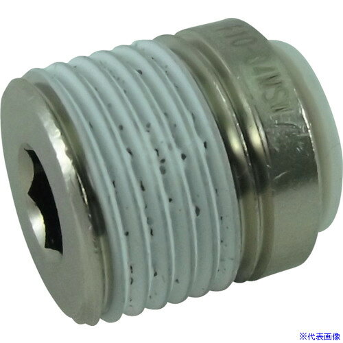 オレンジブック トラスコ中山　TRUSCOチヨダ チューブ継手 ファイブ六角穴付メイルコネクター W(白) 10mm・R1/2 〔品番:F1004MSW〕[ 注番:3136191]特長●PBT樹脂を採用し、スパッタ等の延焼事故を防止。●空気...