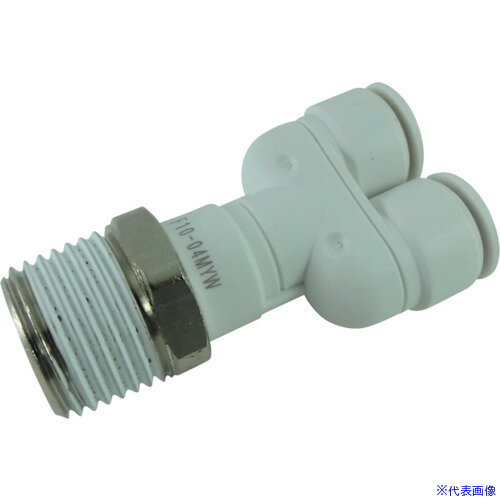 オレンジブック トラスコ中山　TRUSCOチヨダ ファイブメイルブランチワイ W(白)10mm・R1/2 〔品番:F1004MYW〕[ 注番:3136205]特長●PBT樹脂を採用し、スパッタ等の延焼事故を防止。●空気圧汎用型継手では初の軽...