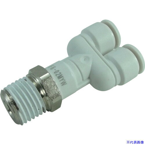 オレンジブック トラスコ中山　TRUSCOチヨダ ファイブメイルブランチワイ W(白)6mm・R1/4 〔品番:F602MYW〕[ 注番:3136965]特長●PBT樹脂を採用し、スパッタ等の延焼事故を防止。●空気圧汎用型継手では初の軽量化...