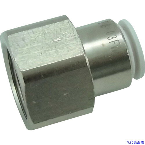 オレンジブック トラスコ中山　TRUSCOチヨダ ファイブフィメイルコネクタ W(白)8mm・RC3/8 〔品番:F803FW〕[ 注番:3137180]特長●PBT樹脂を採用し、スパッタ等の延焼事故を防止。●空気圧汎用型継手では初の軽量化...