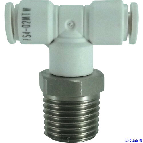 オレンジブック トラスコ中山　TRUSCOチヨダ ファイブSUSメイルブランチティ 白 4mm・R1/4 〔品番:FS402MTW〕[ 注番:3137767]特長仕様●適合チューブ外径D(mm)：4×4●接続口径：R1/4●六角対辺(mm)...