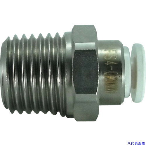 オレンジブック トラスコ中山　TRUSCOチヨダ ファイブSUSメイルコネクタ 白 4mm・R1/4 〔品番:FS402MW〕[ 注番:3137775]特長仕様●適合チューブ外径D(mm)：4●接続口径：R1/4●六角対辺(mm)：14●流...