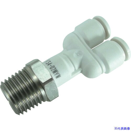 オレンジブック トラスコ中山　TRUSCOチヨダ ファイブSUSメイルブランチワイ 白 4mm・R1/4 〔品番:FS402MYW〕[ 注番:3137783]特長仕様●適合チューブ外径D(mm)：4×4●接続口径：R1/4●六角対辺(mm)...