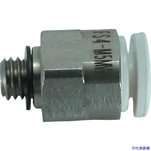 オレンジブック トラスコ中山　TRUSCOチヨダ ファイブSUSメイルコネクタ 白 4mm・M5X0.8 〔品番:FS4M5MW〕[ 注番:3137813]特長仕様●適合チューブ外径D(mm)：4●接続口径：M5×0.8●六角対辺(mm)：...
