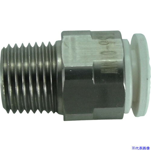 オレンジブック トラスコ中山　TRUSCOチヨダ ファイブSUSメイルコネクタ 白 6mm・R1/8 〔品番:FS601MW〕[ 注番:3137929]特長仕様●適合チューブ外径D(mm)：6●接続口径：R1/8●六角対辺(mm)：12●流...