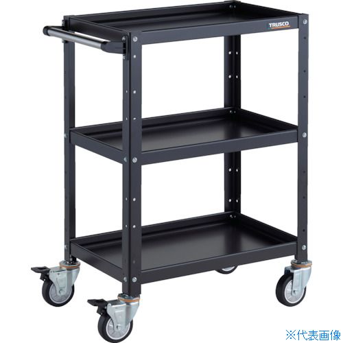 オレンジブック トラスコ中山　TRUSCOTRUSCO ツールワゴン バーディワゴン 600X400XH880 ウレタン車輪 ブラック 〔品番:BDW963UBKBK〕[ 注番:3268117]特長●車輪と共に車軸もロックするダブルロック仕...