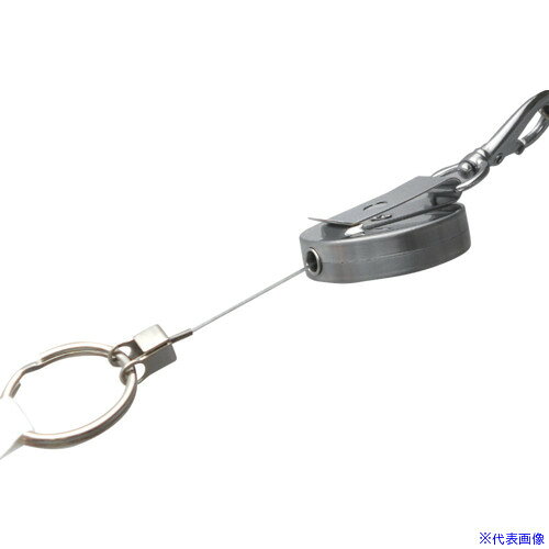 オレンジブック トラスコ中山　TRUSCOWAKI キーリール IB−131 ステンレス鏡面 〔品番:IB131〕[ 注番:3343089]特長●ベルトやバッグに付けたままカギやパスケースが伸縮自在、約90cm伸びるタイプのリール式キーホル...