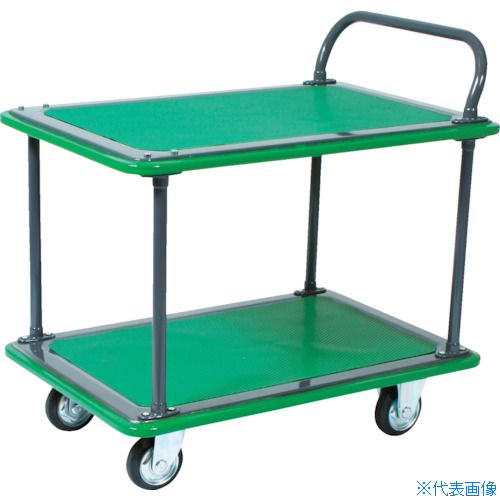 オレンジブック トラスコ中山　TRUSCOTRUSCO ハイグレード運搬車 2段片袖型 740X460 〔品番:104EBN〕[ 注番:3364232]特長●重量物のピッキングに最適な2段片袖タイプです。●上下の天板を押さえる4点止めです。...