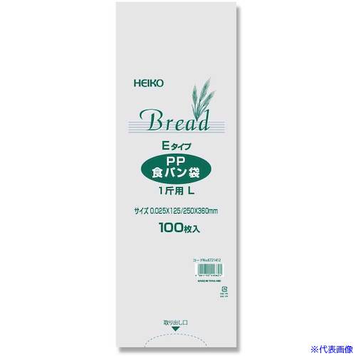 オレンジブック トラスコ中山　TRUSCOHEIKO PP食パン袋 1斤用 L Eタイプ 100枚入り 〔品番:006721412〕[ 注番:3413621]特長●サイドガゼットの付いた無地PP袋です。●食パン1斤用、やや薄口のエコノミータ...