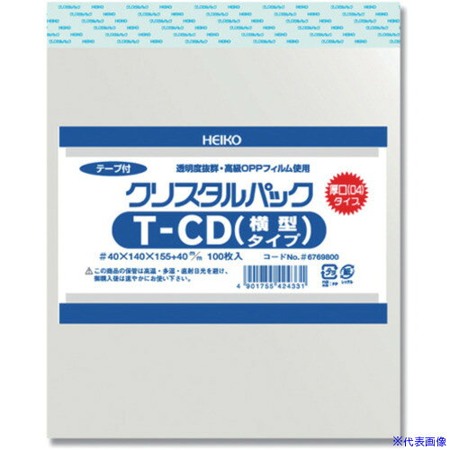 オレンジブック トラスコ中山　TRUSCOHEIKO OPP袋 クリスタルパック テープ付 04T CD(横型) 100枚入り 〔品番:006769800〕[ 注番:3436062]特長●作業性の良いテープ付でワンタッチで封ができます。●　...
