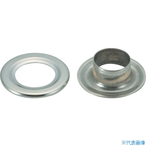 オレンジブック トラスコ中山　TRUSCOTRUSCO 両面ハトメ 真鍮ニッケルメッキ 5mm 1000組入 (円筒ケース入) 〔品番:THPBN5〕[ 注番:3448443]特長●アルミ製に比べ強度に優れた素材です。用途●装飾性があり、書...