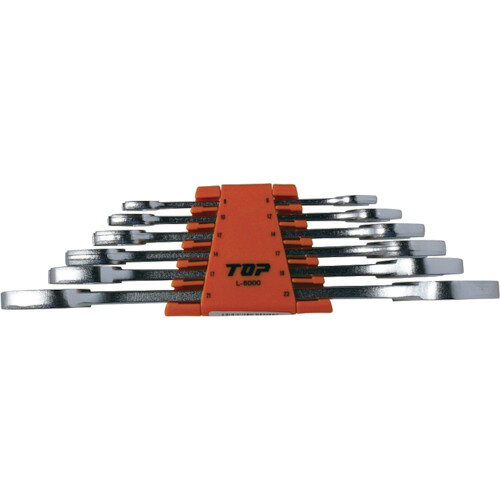 オレンジブック トラスコ中山　TRUSCOトップ工業(TOP) 両口スパナ 6丁組スパナ(ミリ) 〔品番:L6000〕[ 注番:3598136]特長●自動車整備、産業機械、通信機器、事務機器などの保守、点検、組み立て作業に最適です。●当社独...