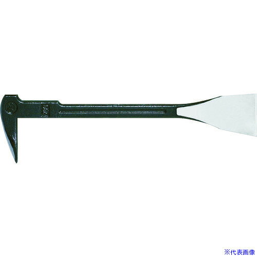 オレンジブック トラスコ中山　TRUSCOモクバ印 三徳バール(平) 200mm (ブリスターパック入り) 〔品番:C6200〕[ 注番:3601935]特長●釘抜き・ハンマー・スクレーパーと1つの工具で3種に使用できます。●尾部先端が薄く...