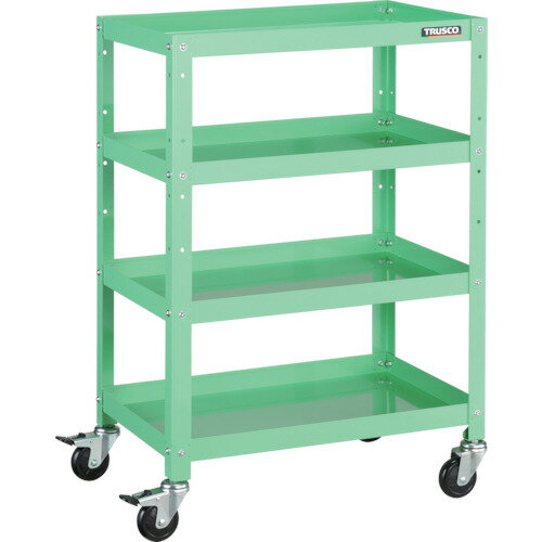 オレンジブック トラスコ中山　TRUSCOTRUSCO ツールワゴン ラビットワゴン 600X400 ゴム車輪 ヤンググリーン 〔品番:RBW964YG〕[ 注番:3663779]特長●車輪と共に車軸もロックするダブルロック仕様のキャスター...