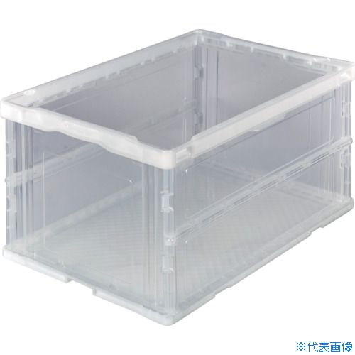 オレンジブック トラスコ中山　TRUSCOTRUSCO オリコン 薄型折りたたみコンテナ 75L 透明 透明 〔品番:TRO75BTM〕[ 注番:3677763]特長●折りたたんだ時の高さを最大限まで追求、従来タイプに比べて最大35%低く、...
