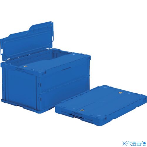 オレンジブック トラスコ中山　TRUSCOTRUSCO オリコン 薄型折りたたみコンテナ 75L スライドロックフタ付 ダークブルー ダークブルー 〔品番:TRC75BDB〕[ 注番:3677772]特長●折りたたんだ時の高さを最大限まで追...