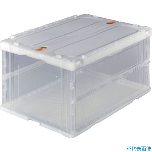 オレンジブック トラスコ中山　TRUSCOTRUSCO オリコン 薄型折りたたみコンテナ 75L スライドロックフタ付 透明 透明 〔品番:TRC75BTM〕[ 注番:3677775]特長●折りたたんだ時の高さを最大限まで追求、従来タイプに...