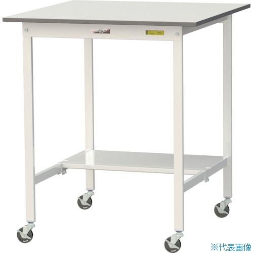 オレンジブック トラスコ中山　TRUSCOヤマテック 軽量作業台 ワークテーブル150シリーズ 移動式 半面棚板付 W900×D900×H1035mm シルキーホワイト 〔品番:SUPHC990TWW〕[ 注番:3692338]特長●梱包や...