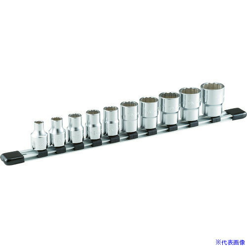 オレンジブック トラスコ中山　TRUSCOTONE ソケットセット(12角・ホルダー付) 10pcs 差込角12.7mm 〔品番:HD410〕[ 注番:3698441]特長●ソケットの取り外しが容易なアルミタイプのソケットホルダで作業効率が...