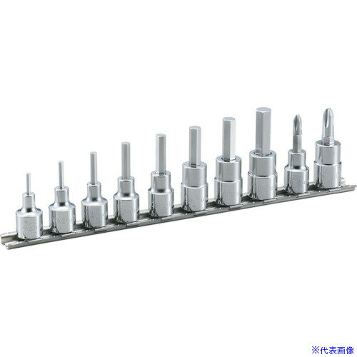 オレンジブック トラスコ中山　TRUSCOTONE ヘキサゴンソケットセット(ホルダー付) 10pcs 差込角9.5mm 〔品番:HH310〕[ 注番:3698459]特長●ラチェットハンドルに差し込んで使用することにより六角穴付ボルトの締...