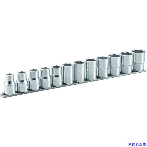 オレンジブック トラスコ中山　TRUSCOTONE ソケットセット(6角・ホルダー付) 12pcs 差込角12.7mm 〔品番:HS412〕[ 注番:3698491]特長●ソケットの取り外しが容易なアルミタイプのソケットホルダで作業効率がア...