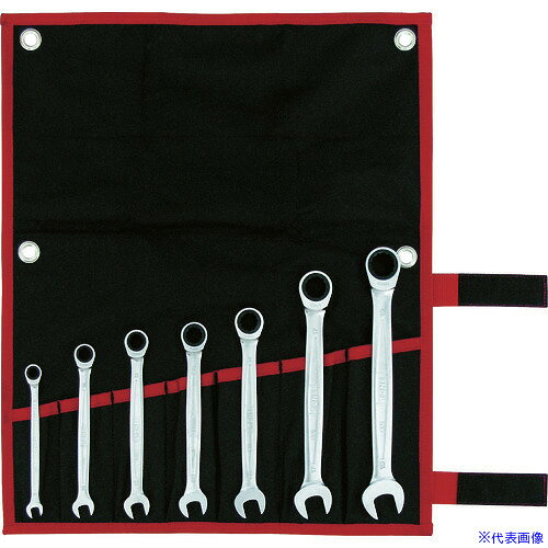 オレンジブック トラスコ中山　TRUSCOTONE ラチェットめがねレンチセット 7pcs 〔品番:RM700〕[ 注番:3699145]特長●薄型のストレート形状により狭い場所で威力を発揮します。●安全ロープ取り付け穴付です。(RM-14...
