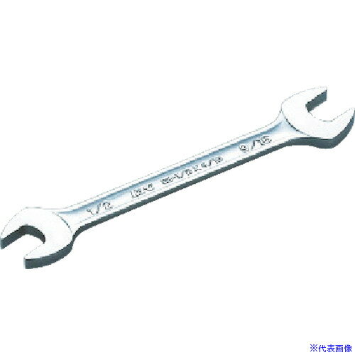 オレンジブック トラスコ中山　TRUSCOKTC スパナ19/32×11/16inch 〔品番:S21932X1116〕[ 注番:3737667]特長●従来のやり形よりヘッド幅を極力小さく、力の加わる部分にボリュームを持たせた「新やり形ヘッ...